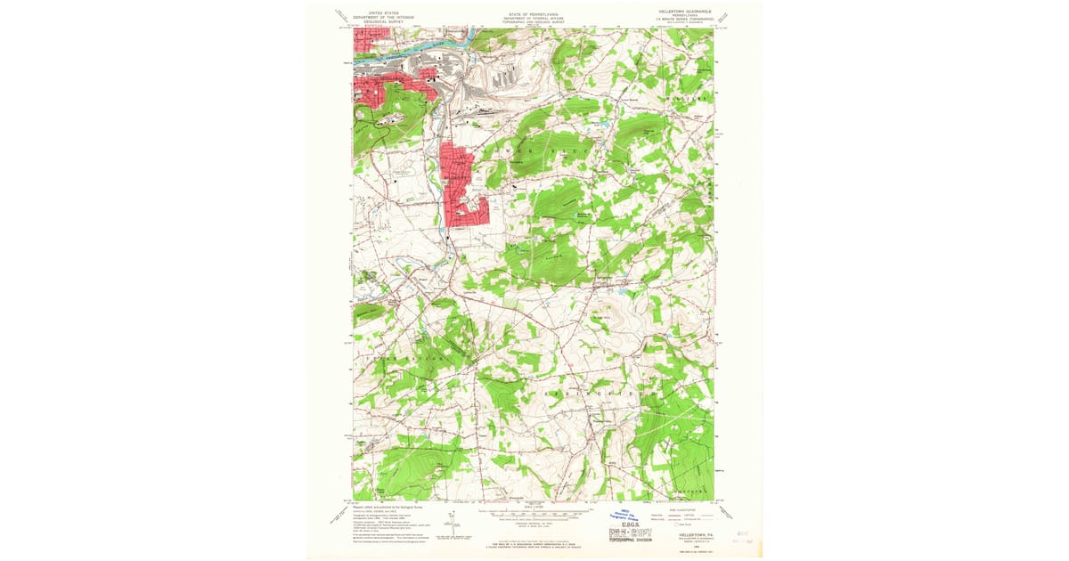 1965 Map of Hellertown, PA — High-Res | Pastmaps