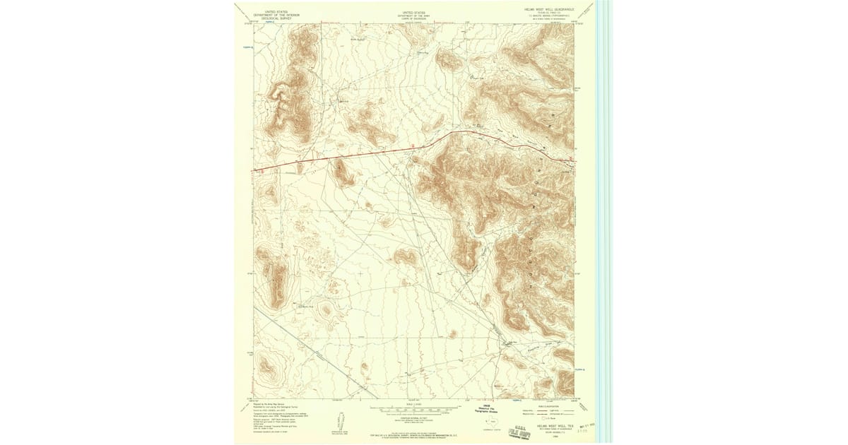 1955 Map of Helms West Well, El Paso County, TX — High-Res | Pastmaps