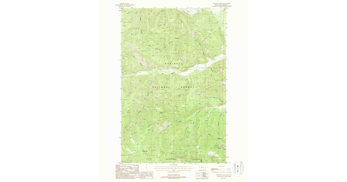 1988 Map of Helwick Peak, Sanders County, MT — High-Res | Pastmaps
