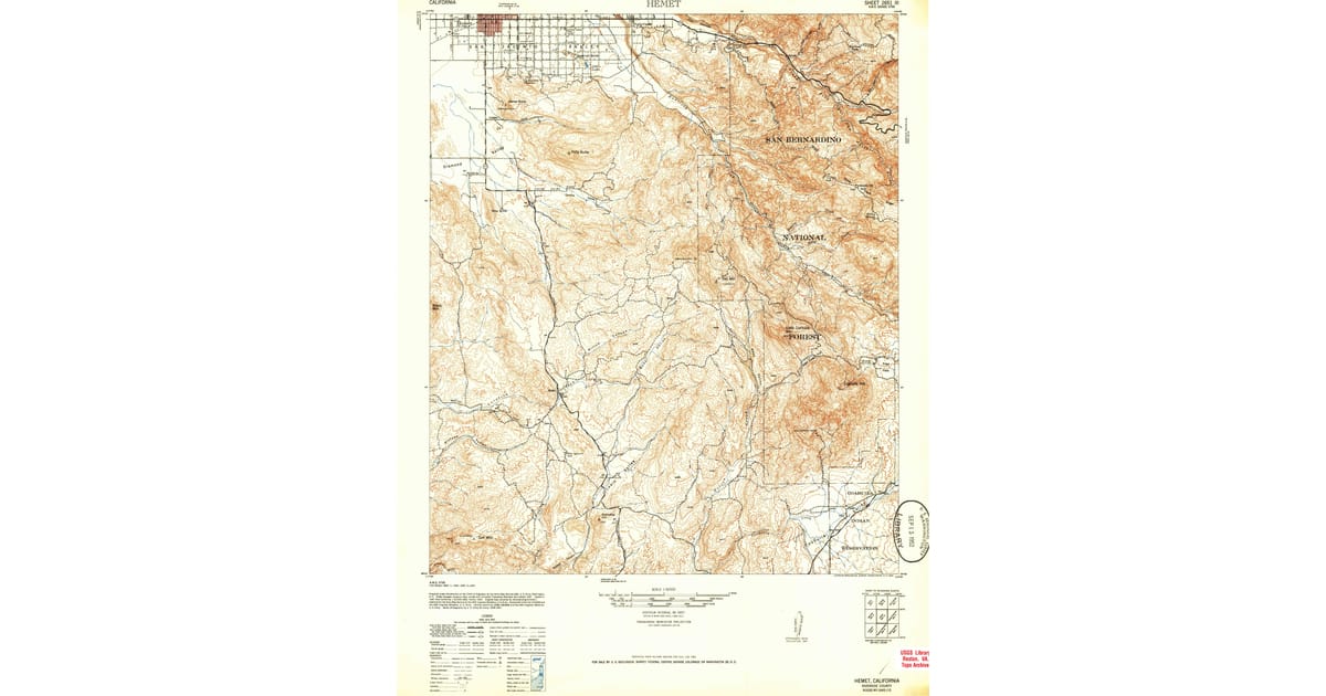 1942 Map of Hemet, CA — High-Res | Pastmaps