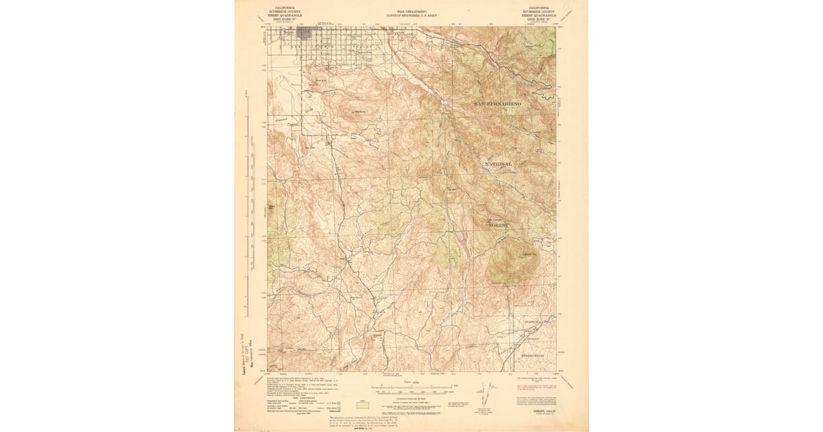 1943 Map of Hemet, CA — High-Res | Pastmaps