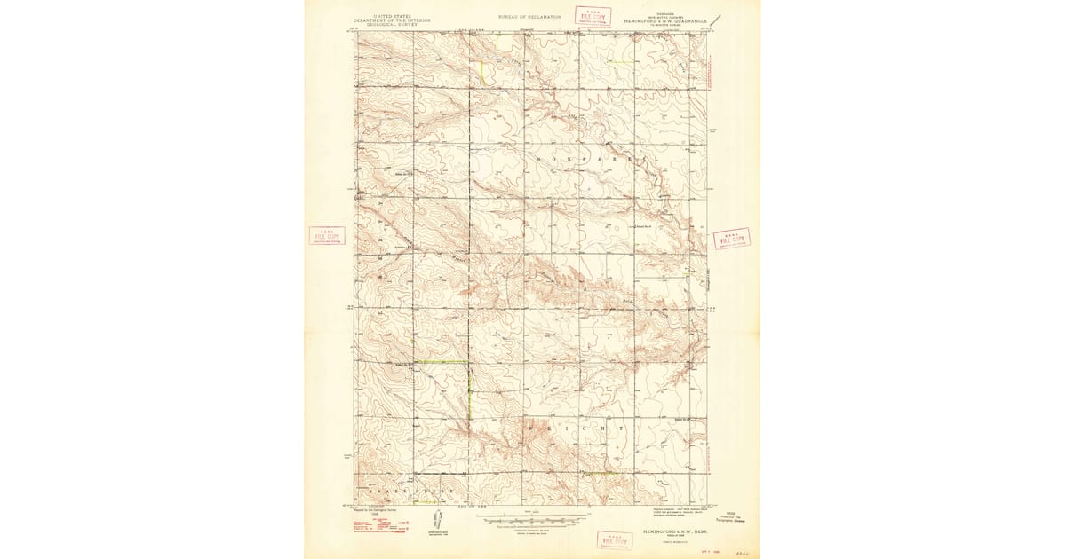 1948 Map of Hemingford 4 NW, Box Butte County, NE — High-Res | Pastmaps