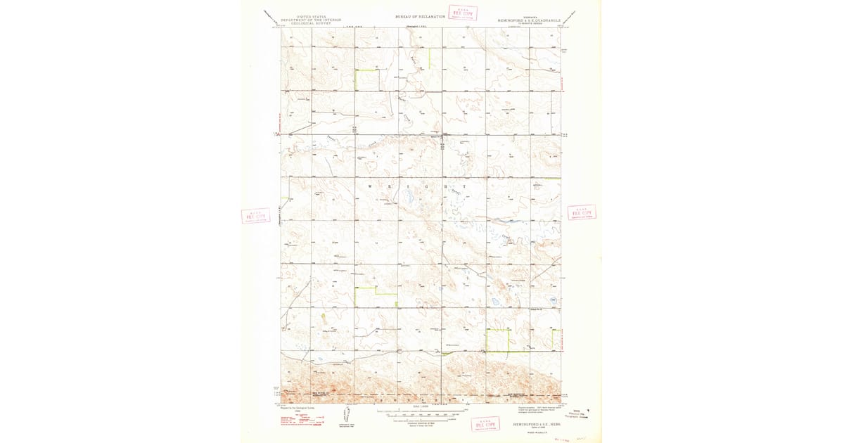 1948 Map of Hemingford 4 SE, Box Butte County, NE — High-Res | Pastmaps