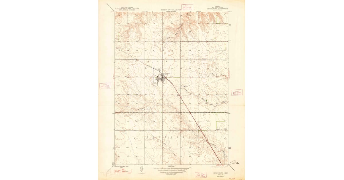 1948 Map of Hemingford, NE — High-Res | Pastmaps