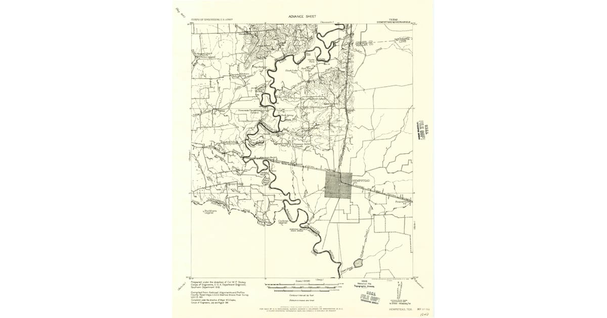 1956 Map of Hempstead, TX — High-Res | Pastmaps