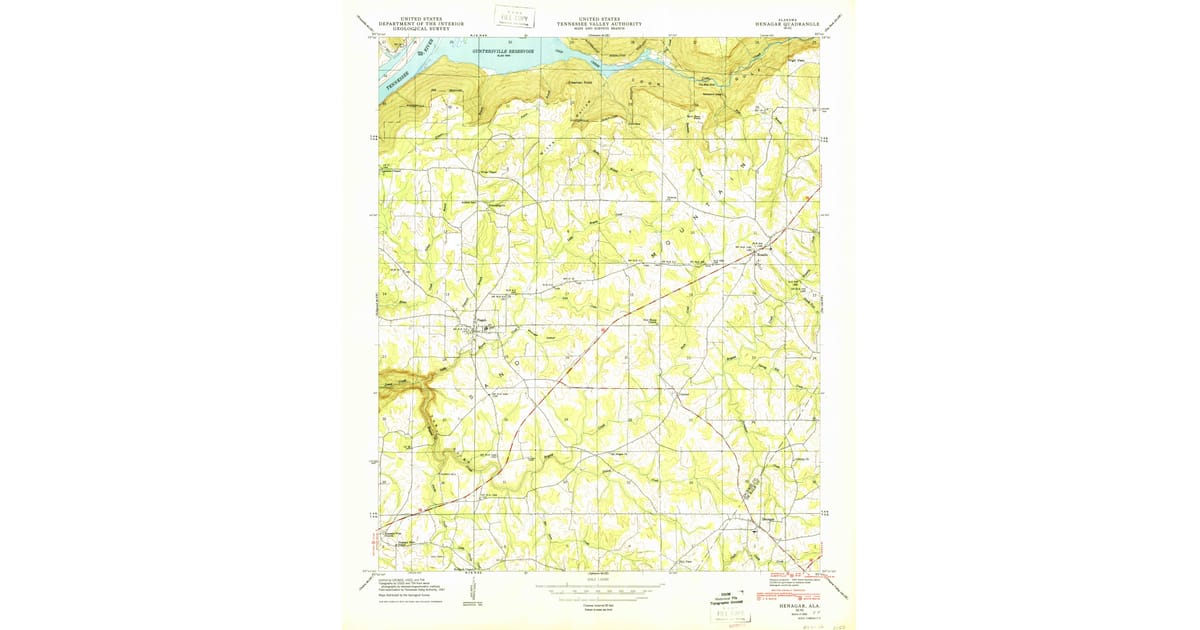 1950 Map of Henagar, AL — High-Res | Pastmaps