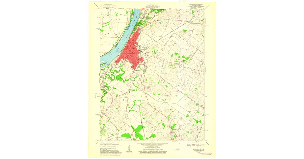 1959 Map of Henderson, KY — High-Res | Pastmaps