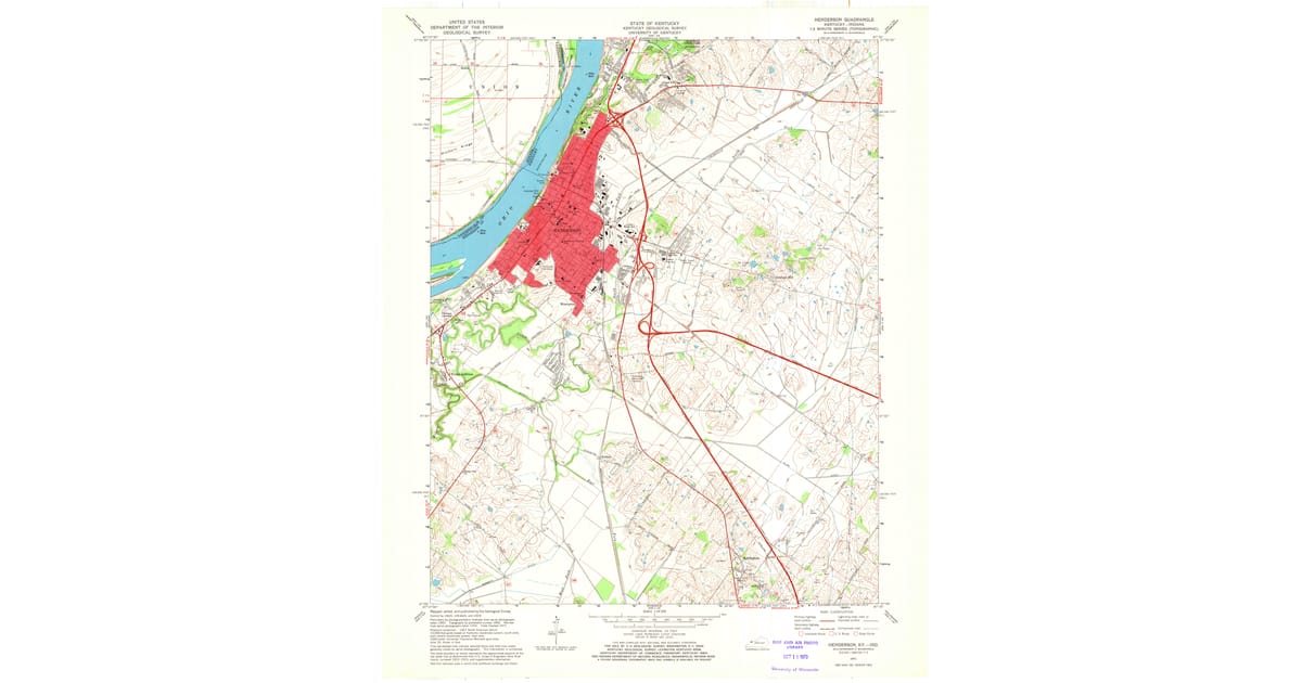 1971 Map of Henderson, KY — High-Res | Pastmaps
