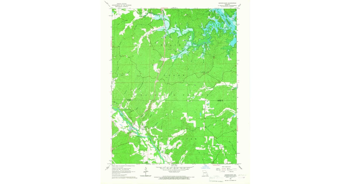 1966 Map of Hendrickson, Wayne County, MO — High-Res | Pastmaps