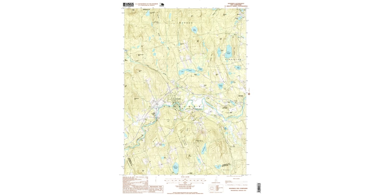 1995 Map of Henniker, Merrimack County, NH — High-Res | Pastmaps