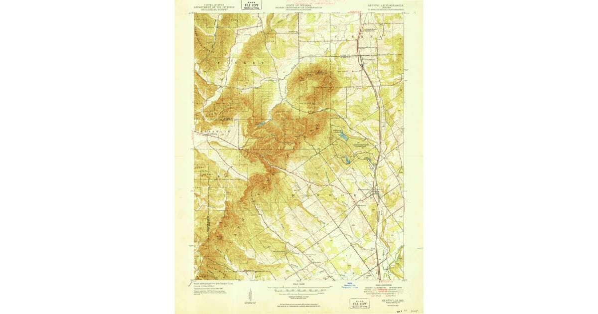 1949 Map of Henryville, IN — High-Res, 1949 Print #2 | Pastmaps