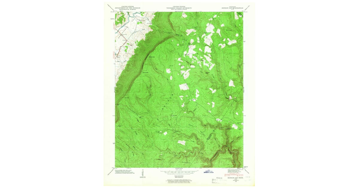 1946 Map Of Henson Gap Sequatchie County Tn — High Res Pastmaps