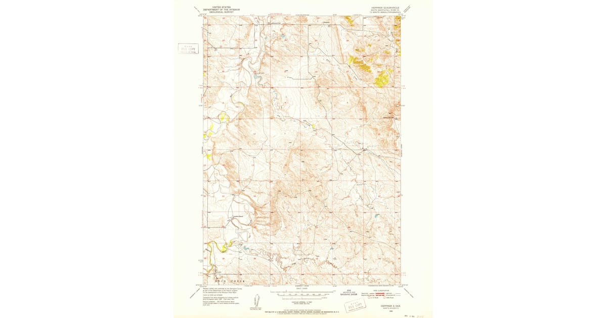 1950 Map of Heppner, Fall River County, SD — High-Res | Pastmaps