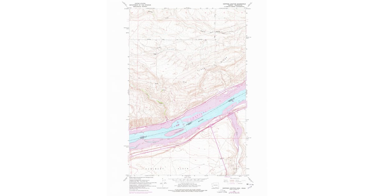 1962 Map of Heppner Junction, Gilliam County, OR — High-Res, 1978 Print ...