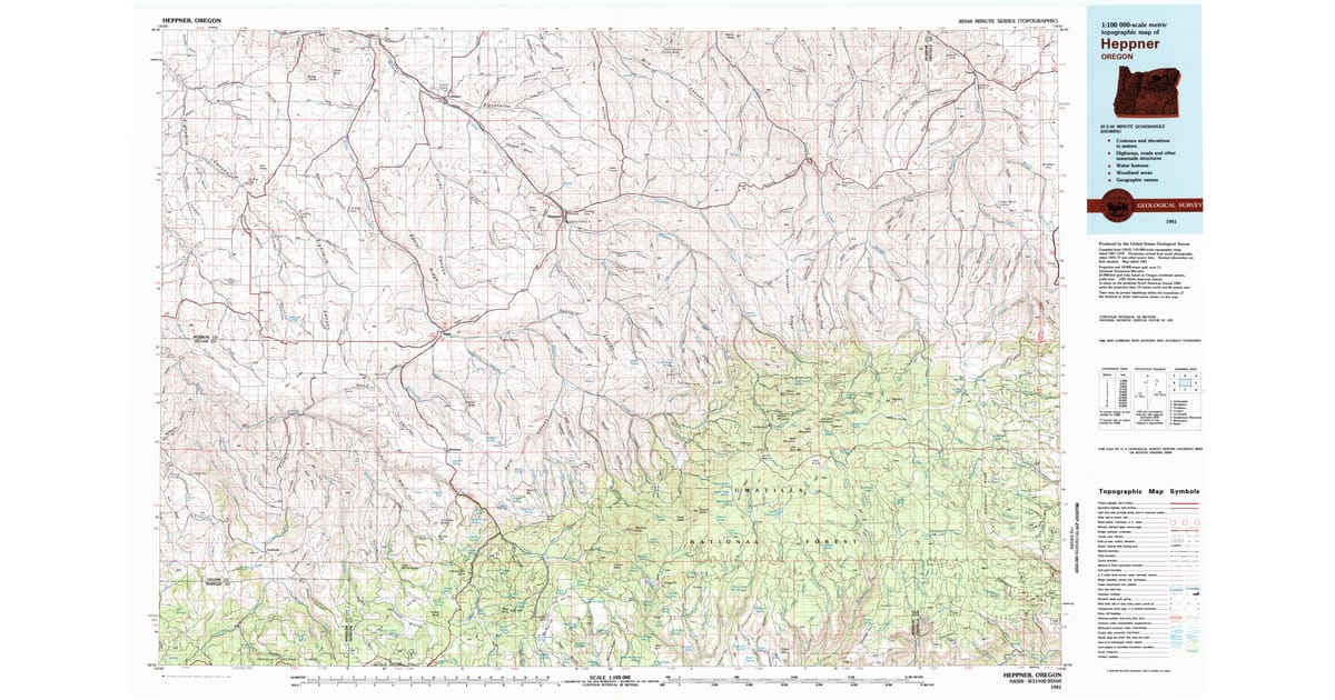 1981 Map of Heppner, OR — High-Res | Pastmaps