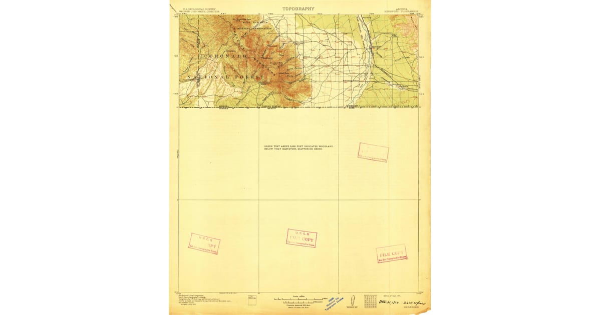 Old Maps of Hereford, AZ for Hiking & Exploration | Pastmaps