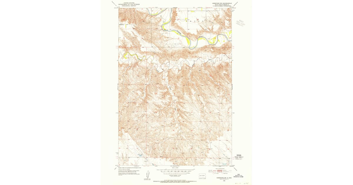 1953 Map of Hereford SW, Meade County, SD — High-Res | Pastmaps