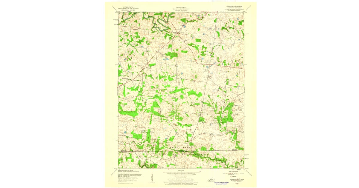 1957 Map of Herndon, Christian County, KY — High-Res | Pastmaps