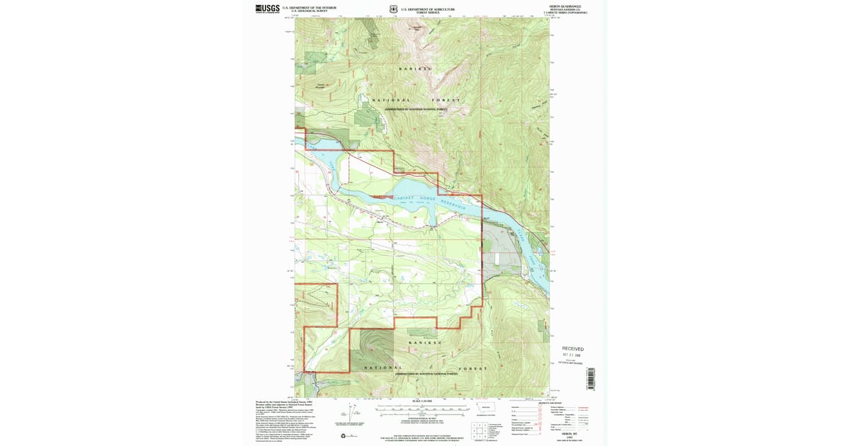 1997 Map of Heron, MT — High-Res | Pastmaps
