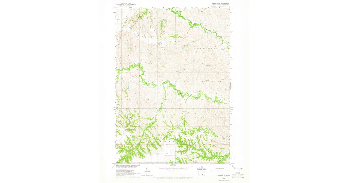 1964 Map of Herrick NE, Gregory County, SD — High-Res | Pastmaps