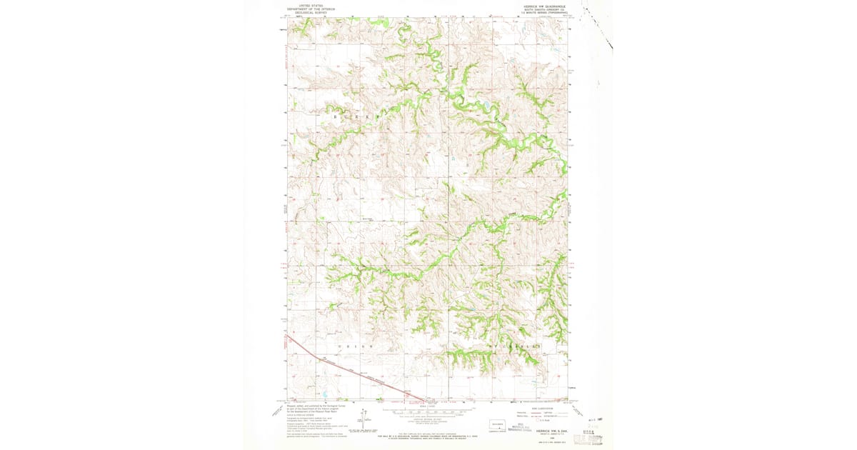 1964 Map of Herrick NW, Gregory County, SD — High-Res | Pastmaps