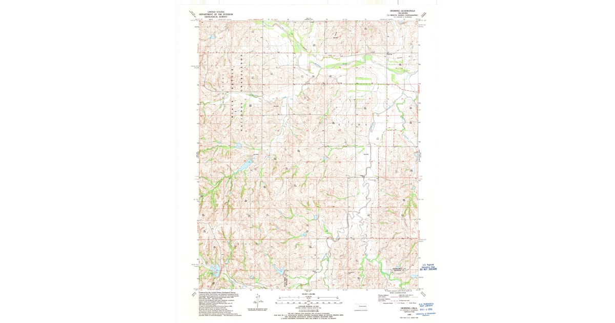 1989 Map of Herring, Roger Mills County, OK — High-Res | Pastmaps