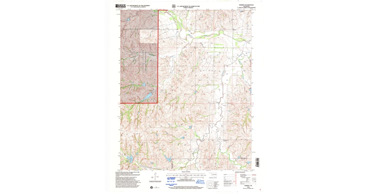 1998 Map of Herring, Roger Mills County, OK — High-Res | Pastmaps