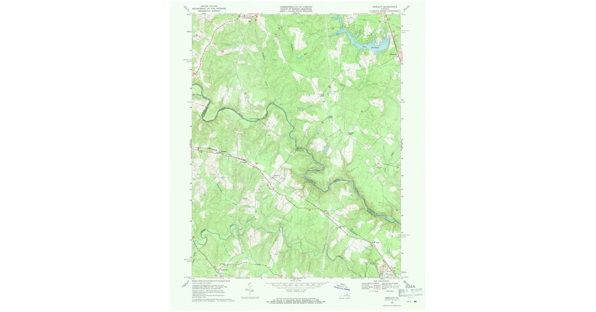 1969 Map of Hewlett, Caroline County, VA — High-Res | Pastmaps