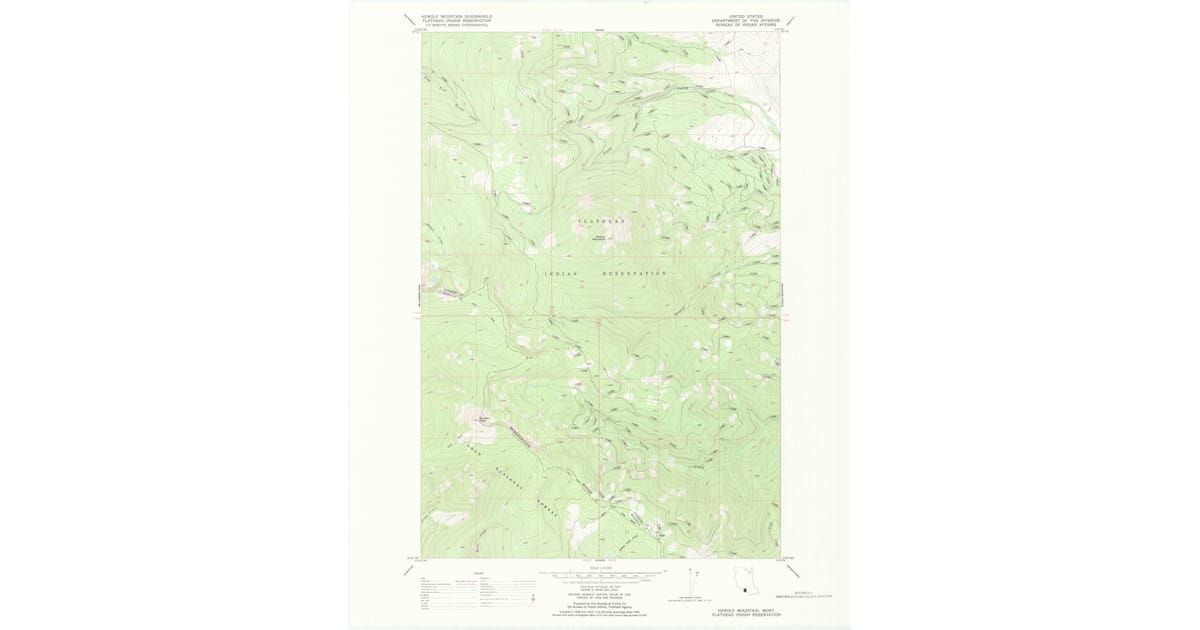 1988 Map of Hewolf Mountain, Sanders County, MT — High-Res | Pastmaps