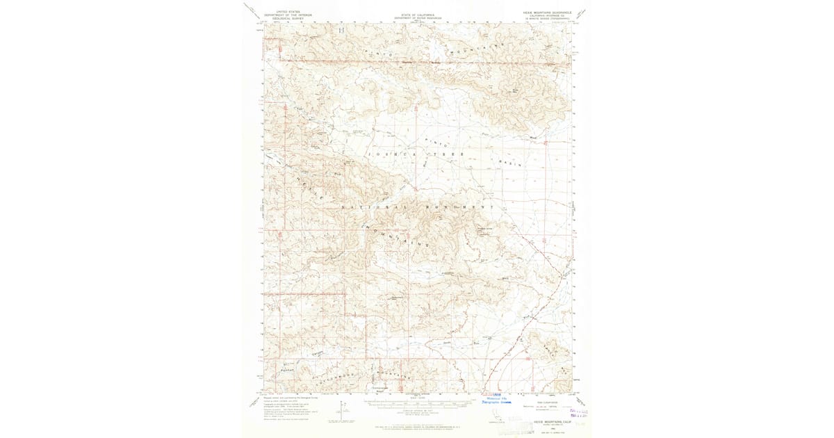 1963 Map of Hexie Mountains, Riverside County, CA — High-Res | Pastmaps