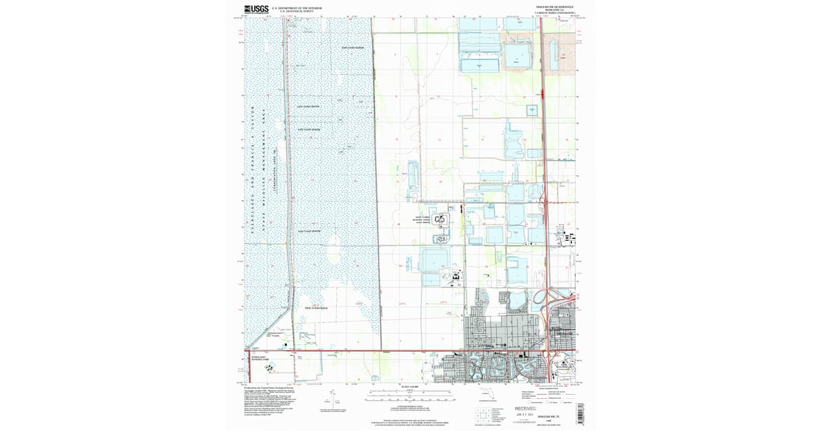 1995 Map of Hialeah SW, Miami-Dade County, FL — High-Res | Pastmaps