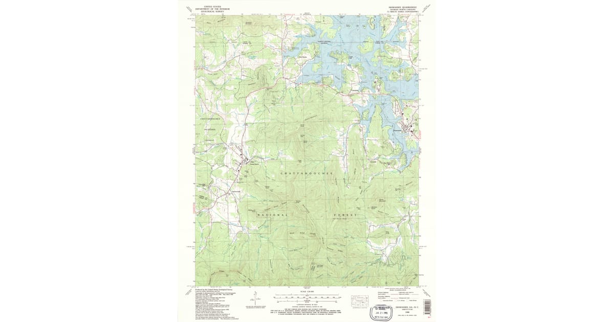 1988 Map of Hiawassee, GA — High-Res | Pastmaps