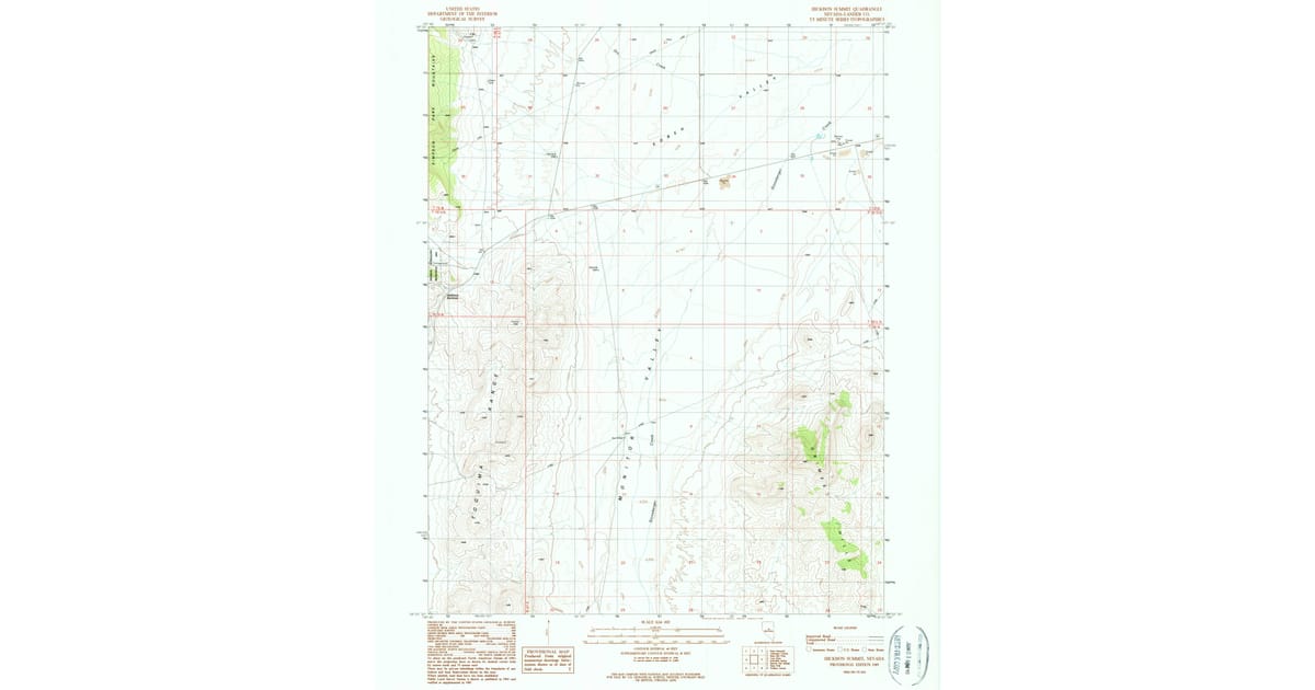 1989 Map of Hickison Summit, Lander County, NV — High-Res | Pastmaps