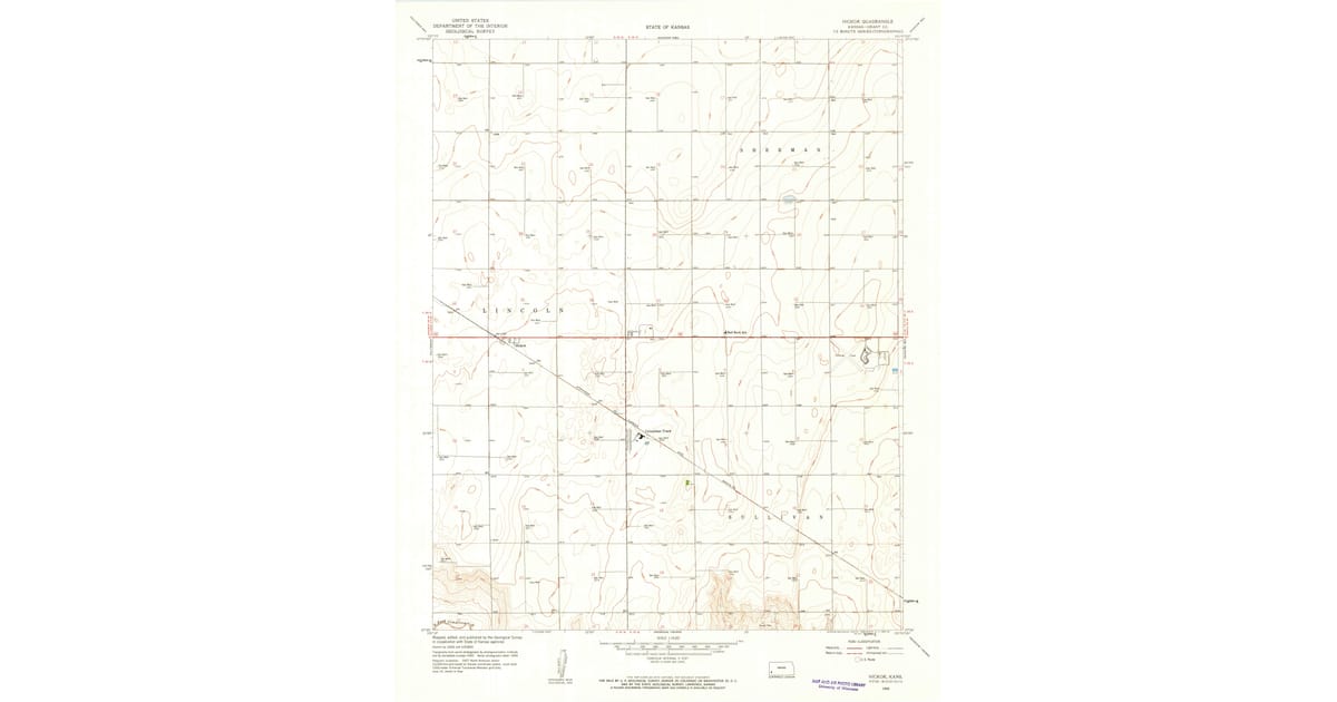 1959 Map of Hickok, Grant County, KS — High-Res | Pastmaps