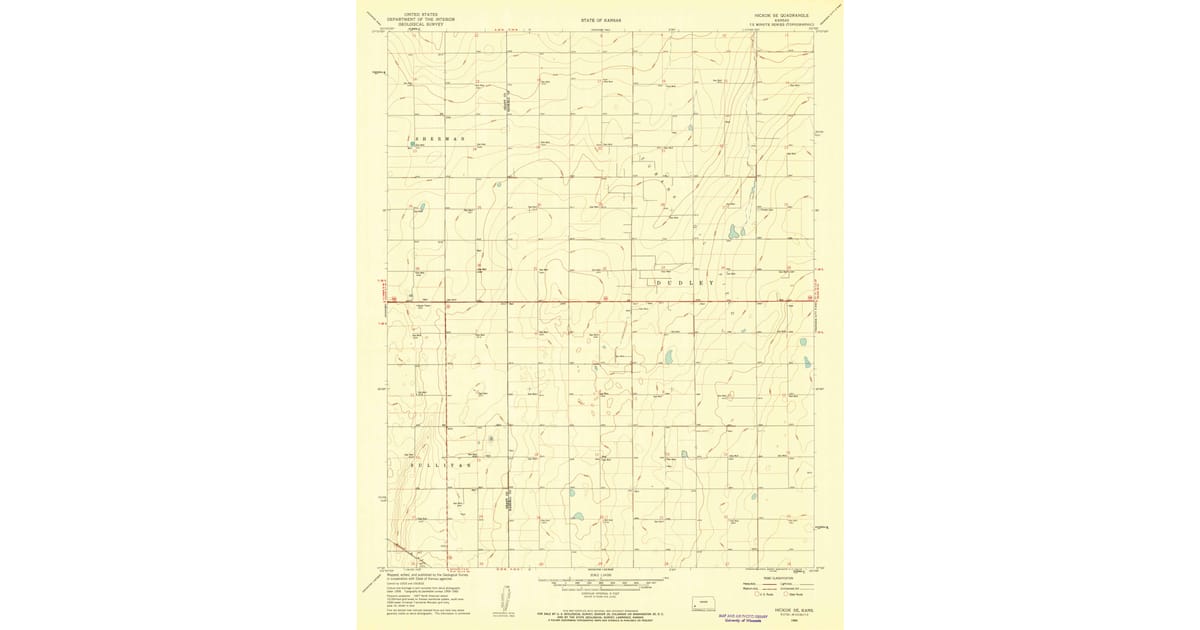 1960 Map of Hickok SE, Haskell County, KS — High-Res | Pastmaps
