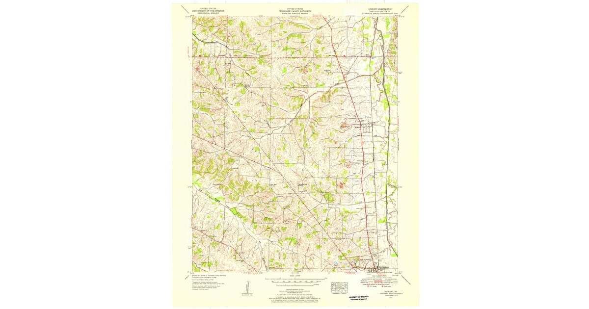 Old Maps of Hickory, KY for Metal Detecting | Pastmaps