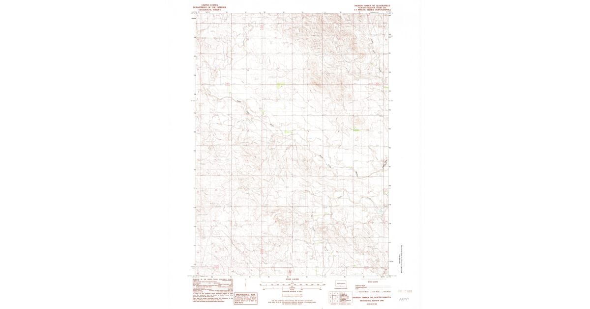 1982 Map of Hidden Timber NE, Todd County, SD — High-Res | Pastmaps