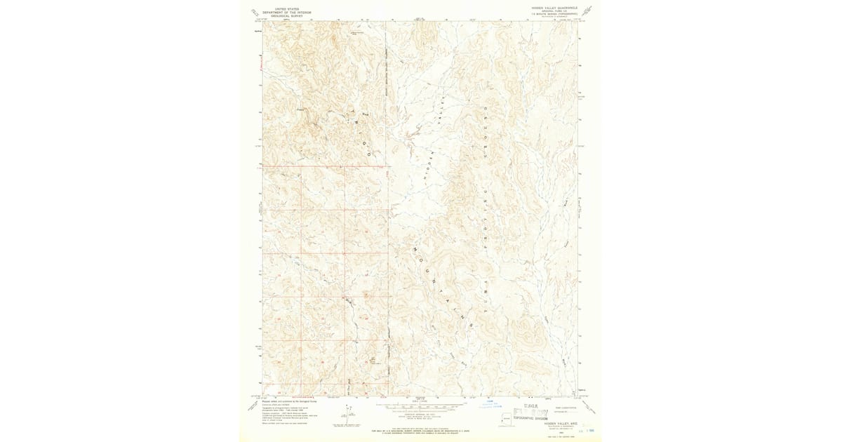 1965 Map of Hidden Valley, La Paz County, AZ — High-Res | Pastmaps