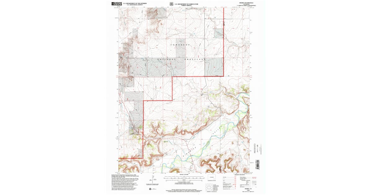 1996 Map of Higbee, Otero County, CO — High-Res | Pastmaps