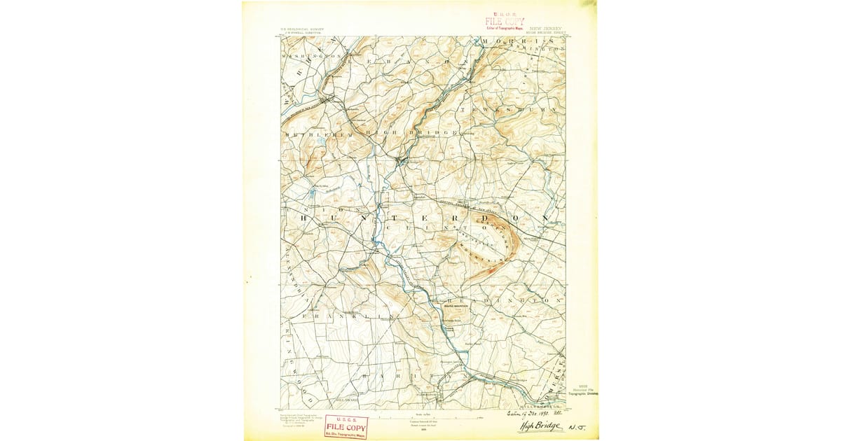 Old Maps of Lebanon, NJ for Academic Research | Pastmaps