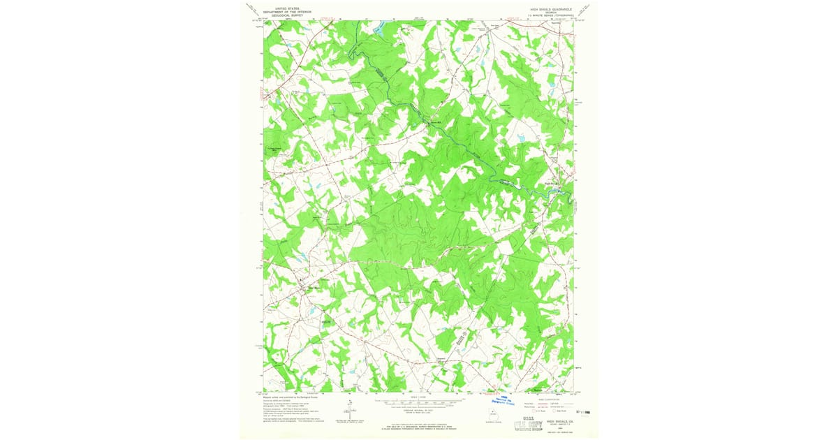 1964 Map of High Shoals, Walton County, GA — High-Res | Pastmaps