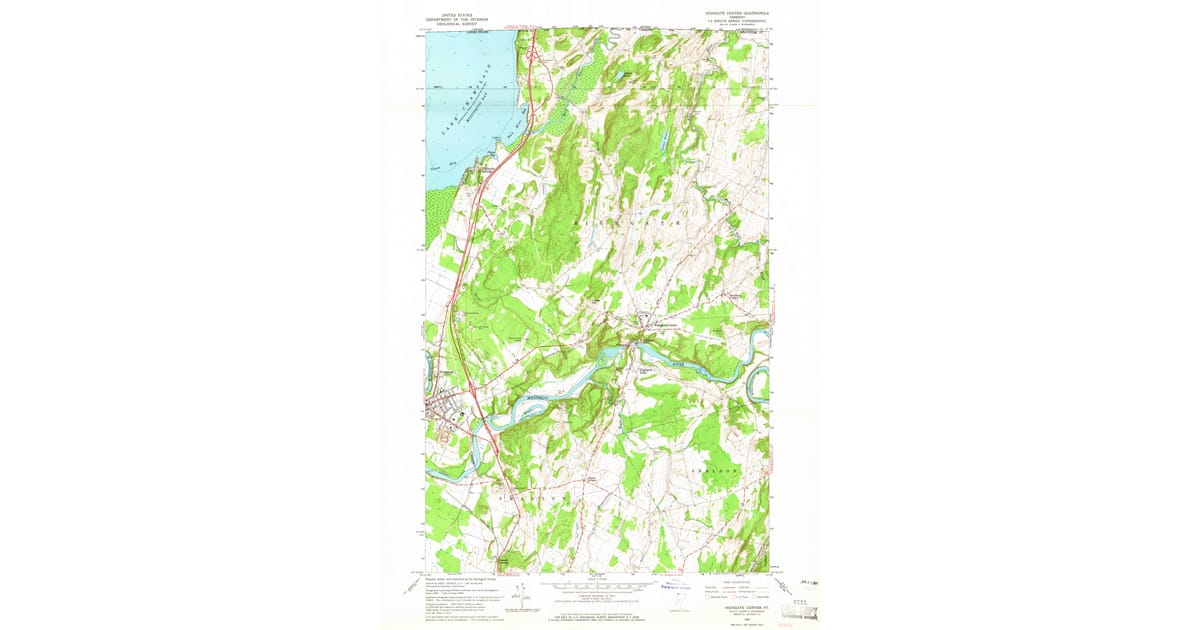 1964 Map of Highgate Center, VT — High-Res | Pastmaps