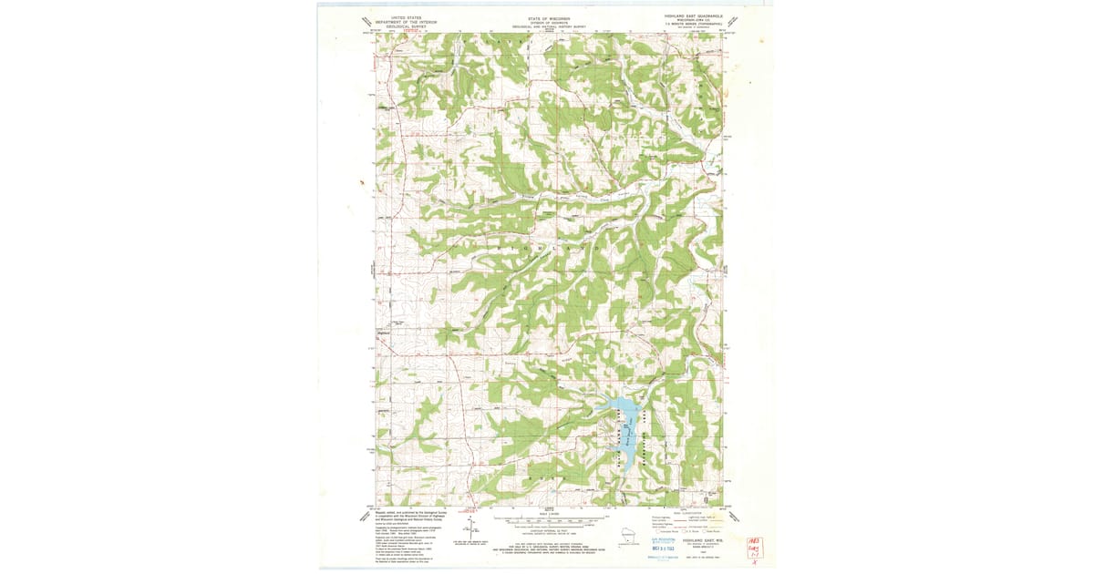 1983 Map of Highland East, Iowa County, WI — High-Res | Pastmaps