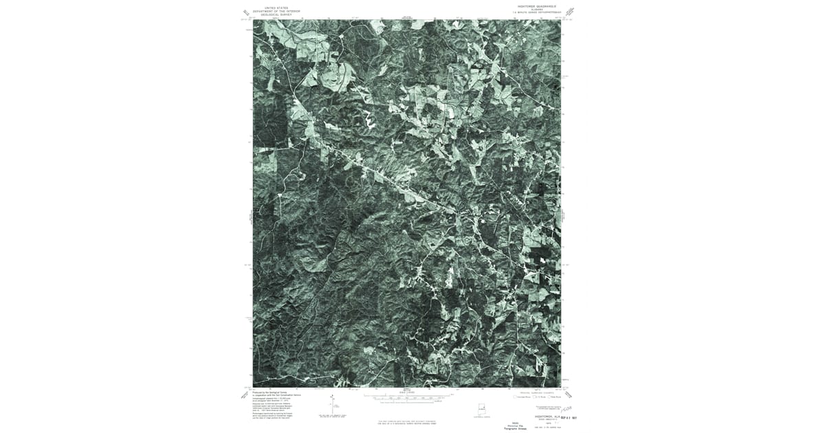 1975 Map of Hightower, Cleburne County, AL — High-Res | Pastmaps