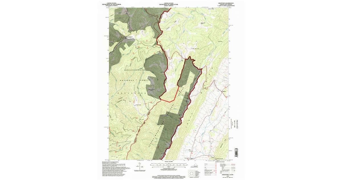 1990s Maps of Highland County, VA | Pastmaps