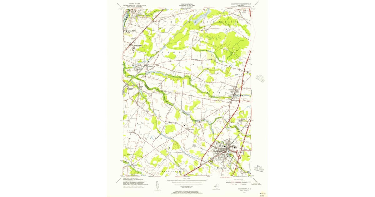 1954 Map of Hightstown, NJ — High-Res | Pastmaps