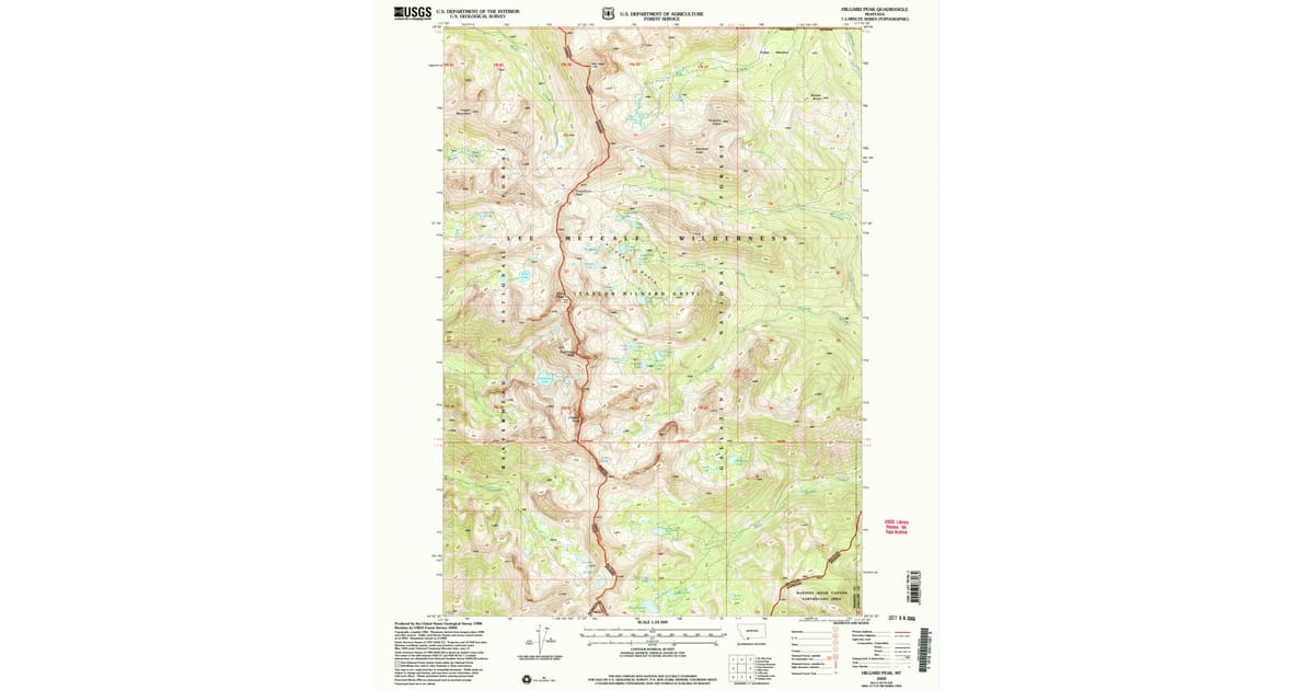 2000 Map of Hilgard Peak, Madison County, MT — High-Res | Pastmaps