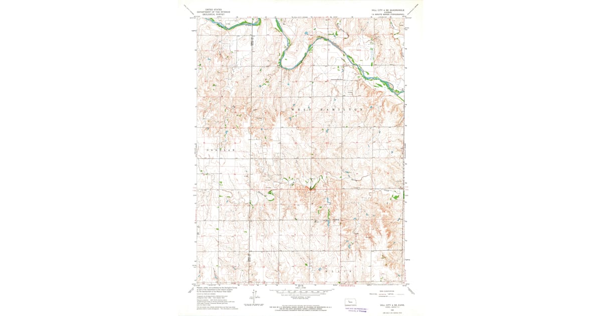1963 Map of Hill City 4 SE, Ellis County, KS — High-Res | Pastmaps