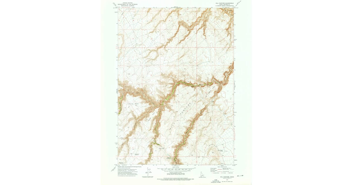 1972 Map of Hill Pasture, Owyhee County, ID — High-Res | Pastmaps