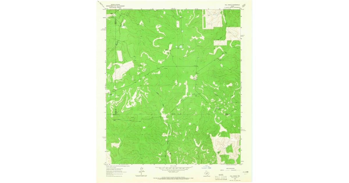 1962 Map of Hill Ranch, Kimble County, TX — High-Res | Pastmaps